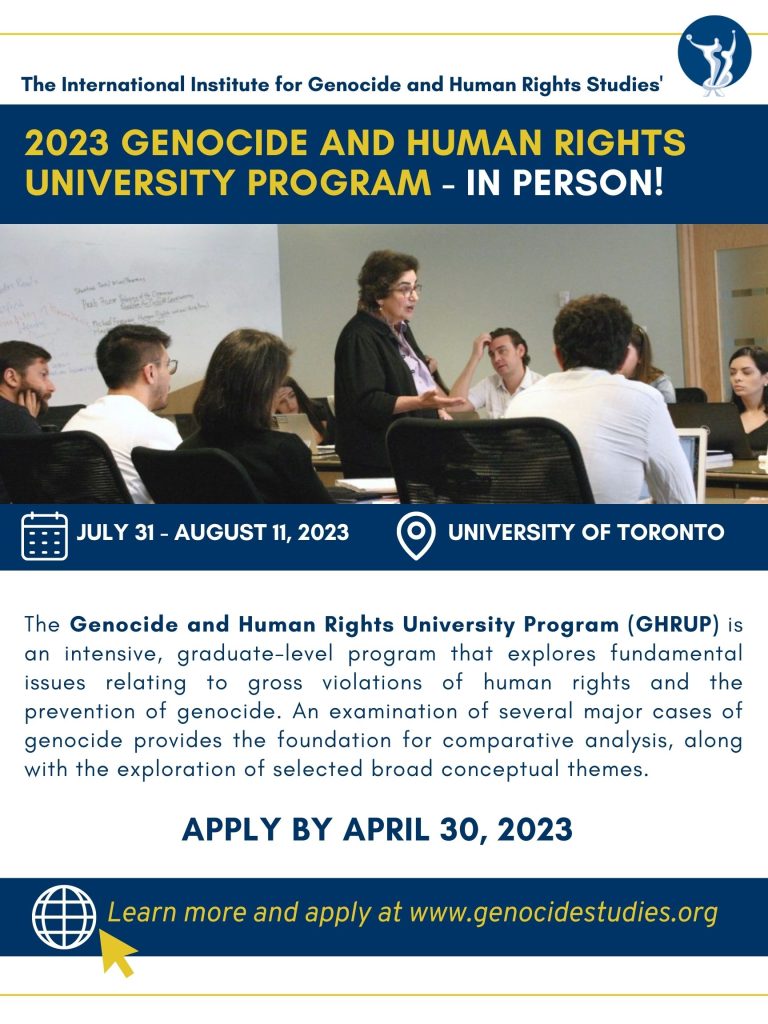 WELCOME BACK TO THE CLASSROOM! Registration for the 2023 Genocide and ...